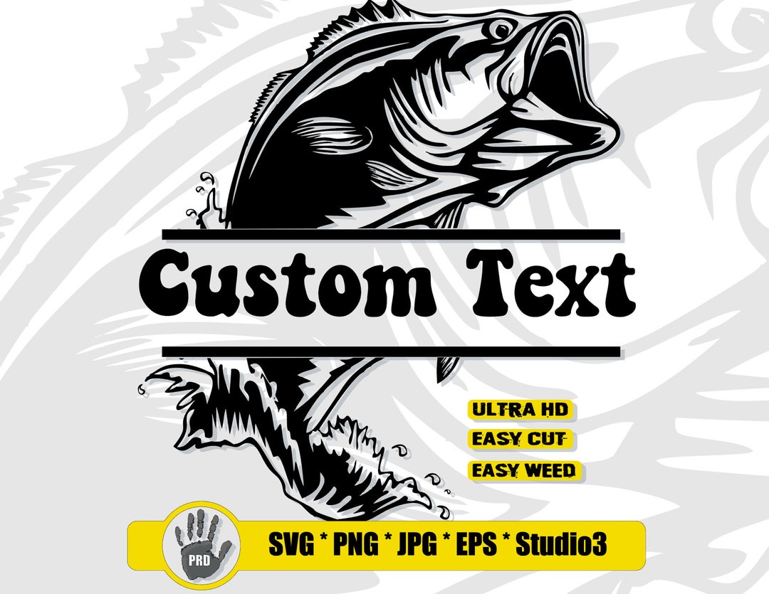 Bass Fishing Monogram Svg Bass Fishing Svg Fish Svg Fishing Monogram ...