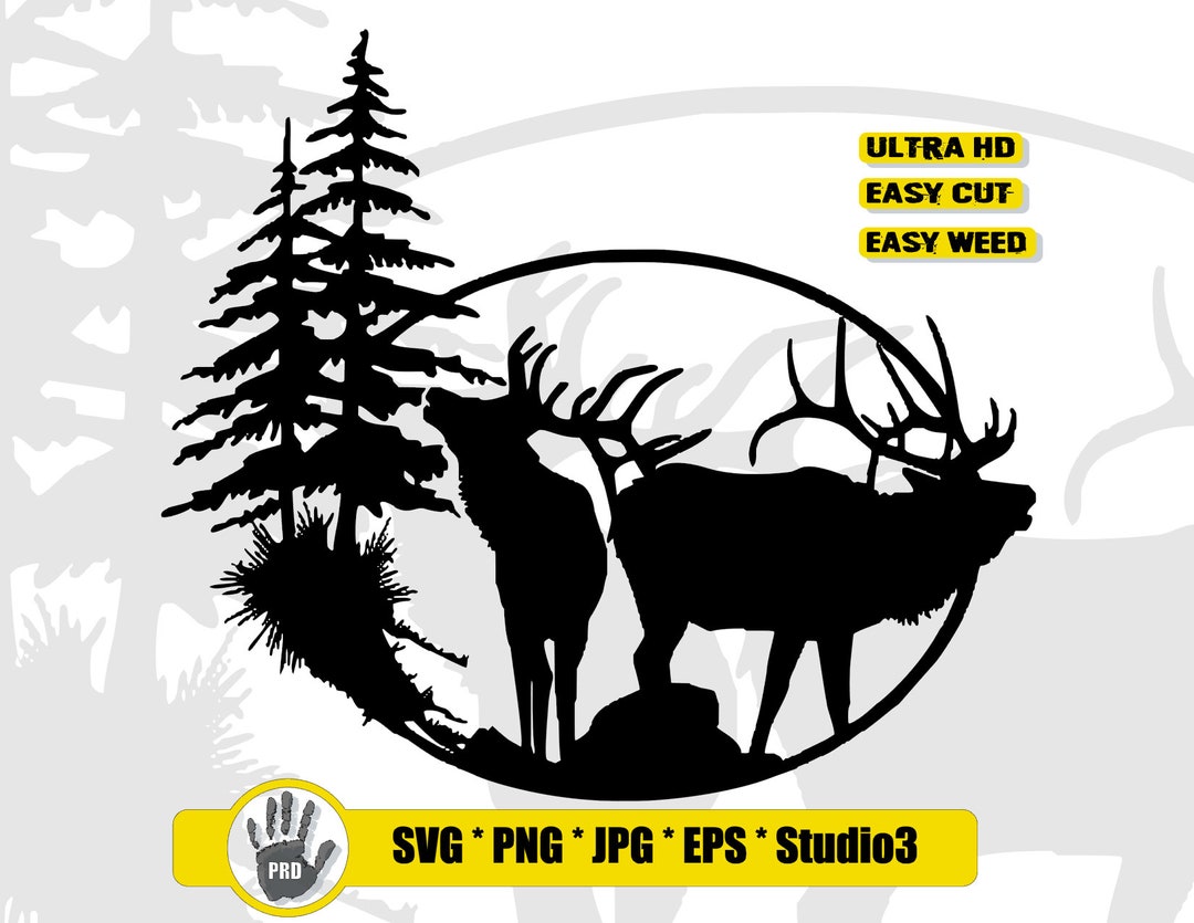 Elk Nature Svg Download Elk Svg Hunting Hunting Svg Hunter Svg - Etsy