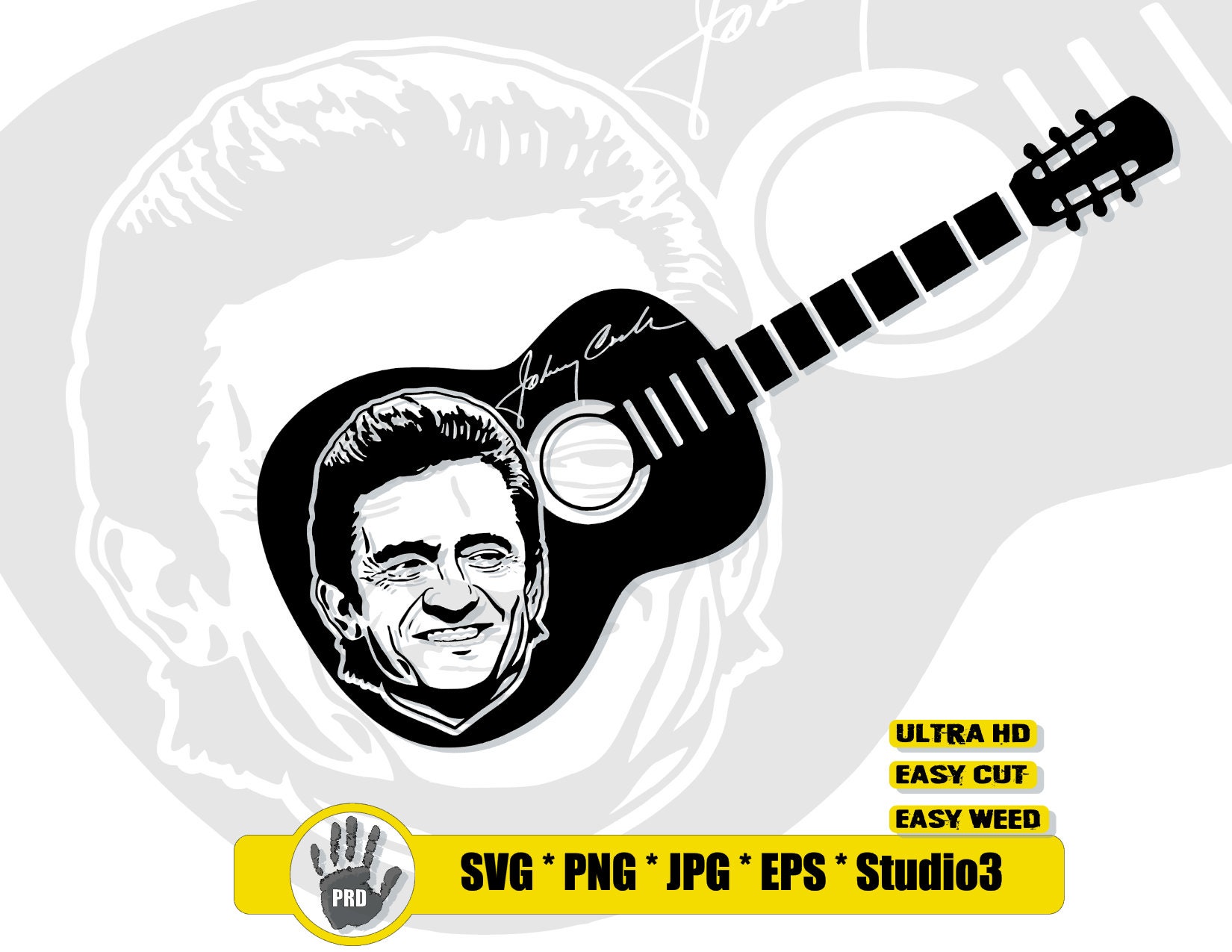 Johnny Cash Johnny Cash Svg Jonny Cash Cut File Johnny Cash Svg File Instant Download Svg Cut