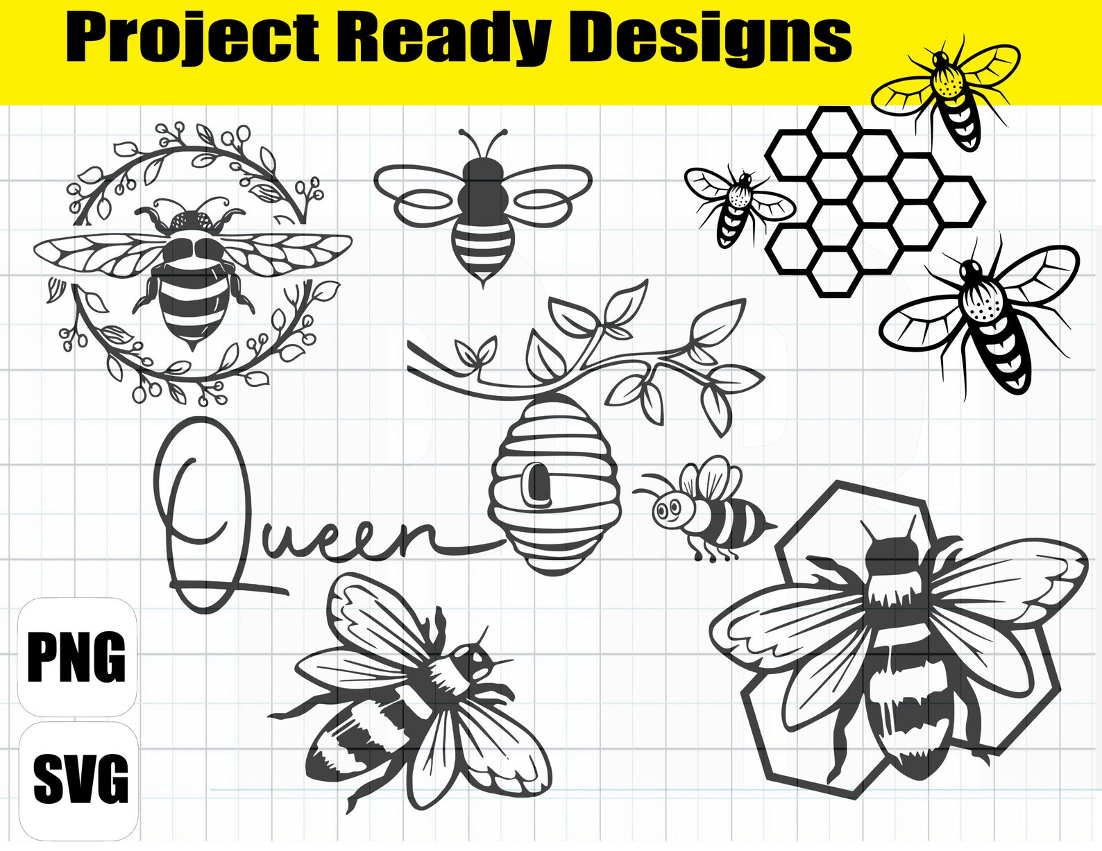 Honey Bee Svg Design Bundle Honeybee Svg Honeybees - Etsy
