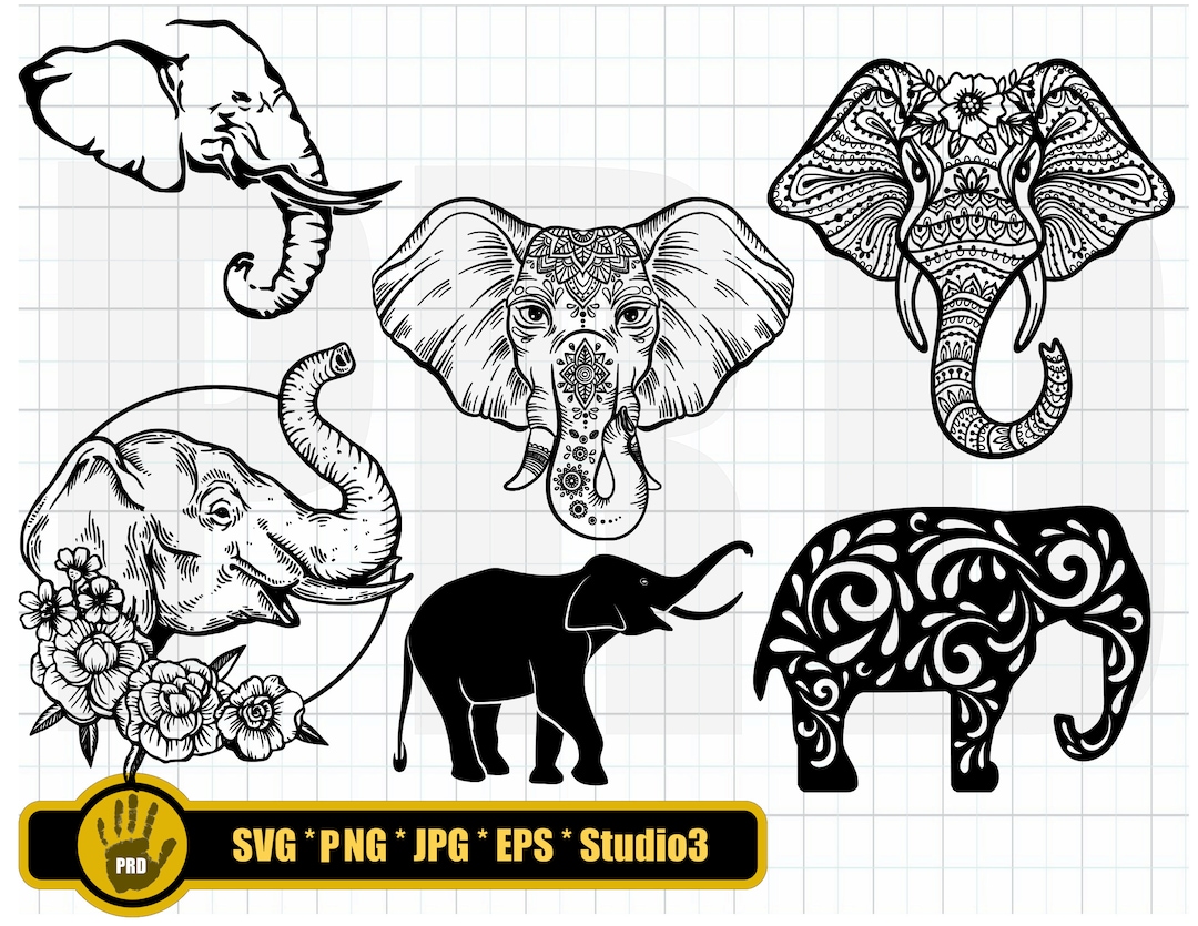 Elephant SVG Design Bundle Elephant Svg Elephants Svg Baby Elephant Svg ...