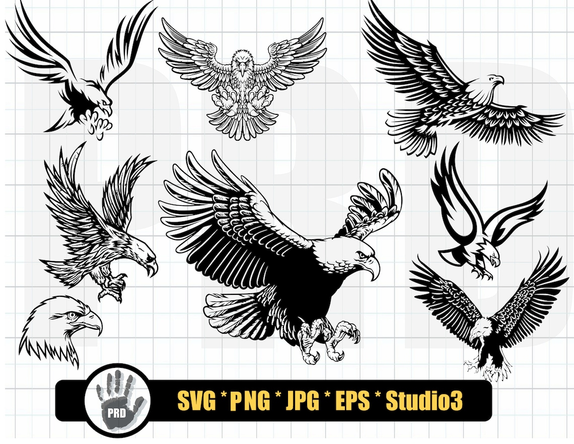 Eagle SVG Design Bundle American Bald Eagle Svg Golden - Etsy