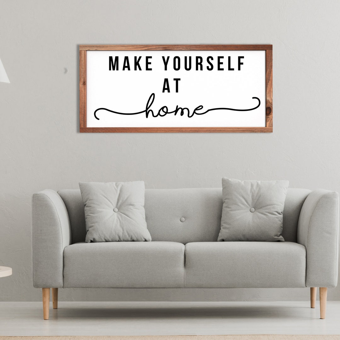 Make Yourself at Home Wood Frame Sign, Wood Frame Decor, Farmhouse ...