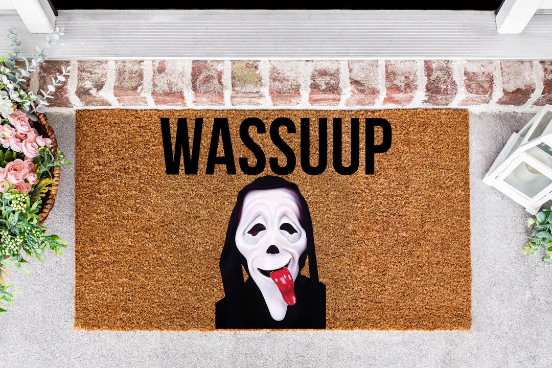 WASSUUP Funny Doormat With Scream's Face, Funny Meme Doormat, Welcome ...
