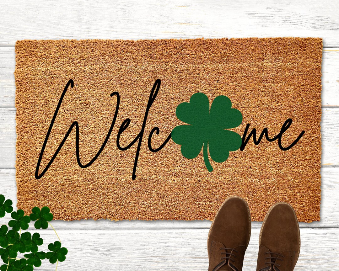 Welcome Shamrock Doormat, St. Patrick's Day Doormat, Housewarming Gift ...