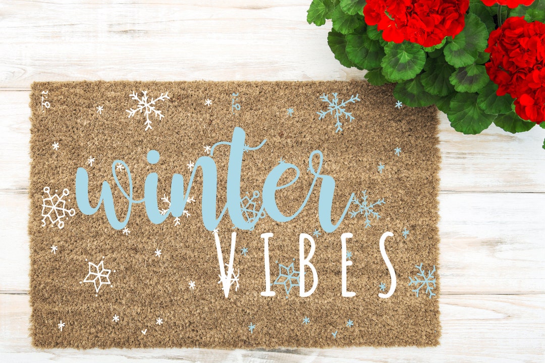Winter Vibes Welcome Mat, Frozen Delight Holiday Doormat, Porch Decor ...