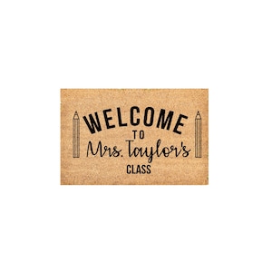 Welcome to Mrs. Class, Personalized Teacher Doormat, Teacher ...
