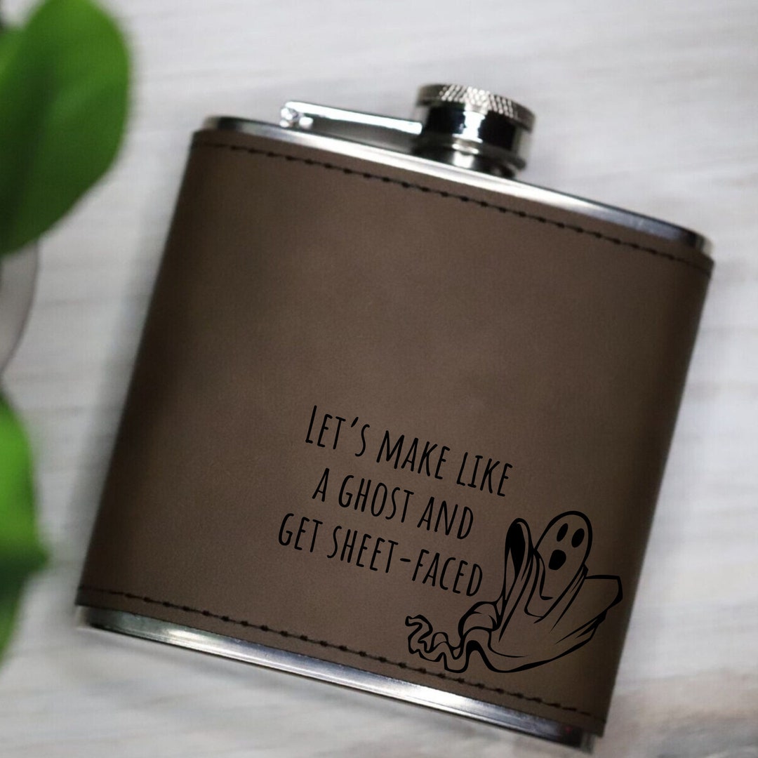 Funny Flask With Corny Saying, Leather Flask With Engraving, Flask for ...