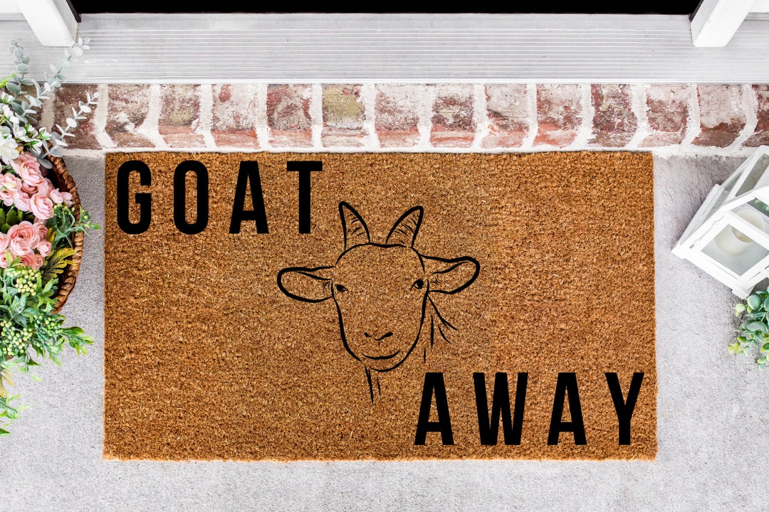 Goat Away Funny Welcome Mat, Corny Doormat, Welcome Mat, Porch Decor ...