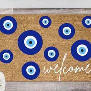 Evil Eye Welcome Doormat for Home Porch Decor Housewarming - Etsy