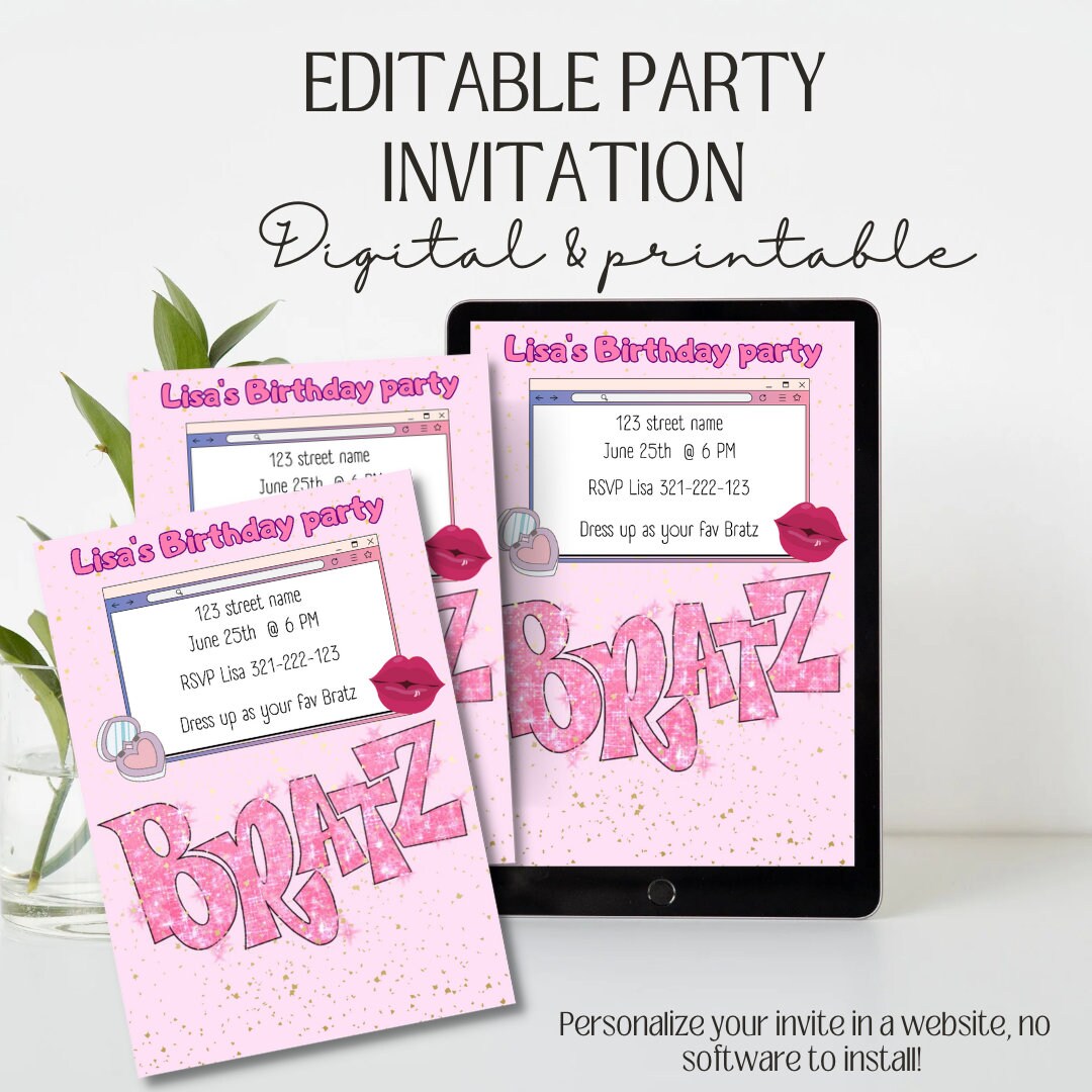 Bratz Party Invitation 2000s Party Custom Party Invite - Etsy