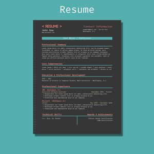 Tech Resume Template - Computer Science Resume - Software Developer ...