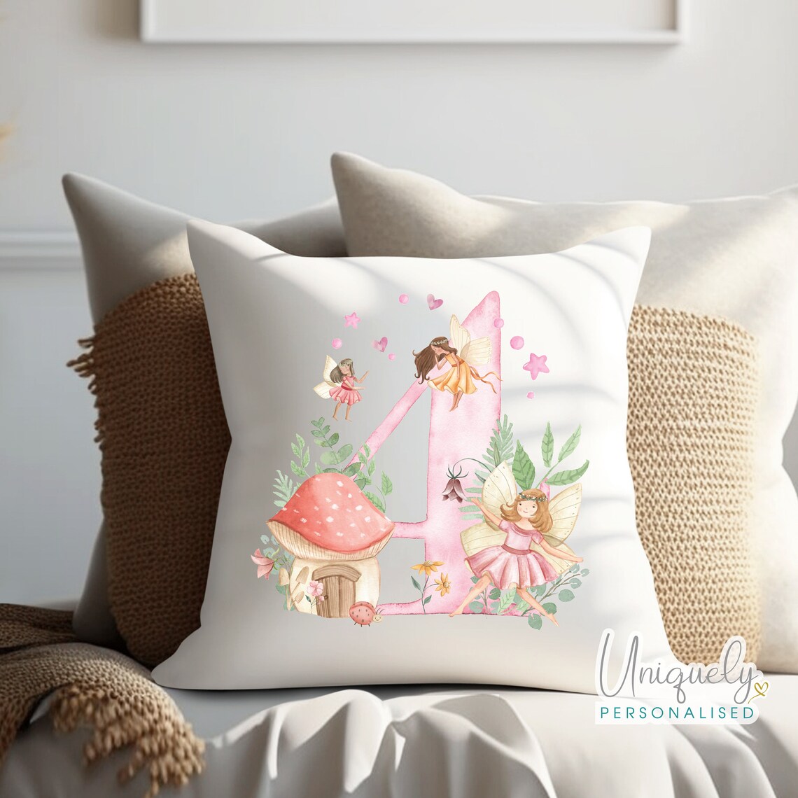 4rd Birthday Girl Fairy Clipart Pink Number Four Digital Download ...