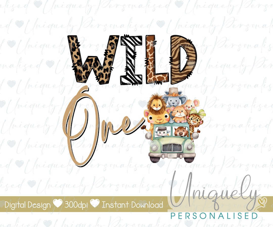1st Birthday Wild One Clipart, Animal Number One, Digital Download ...