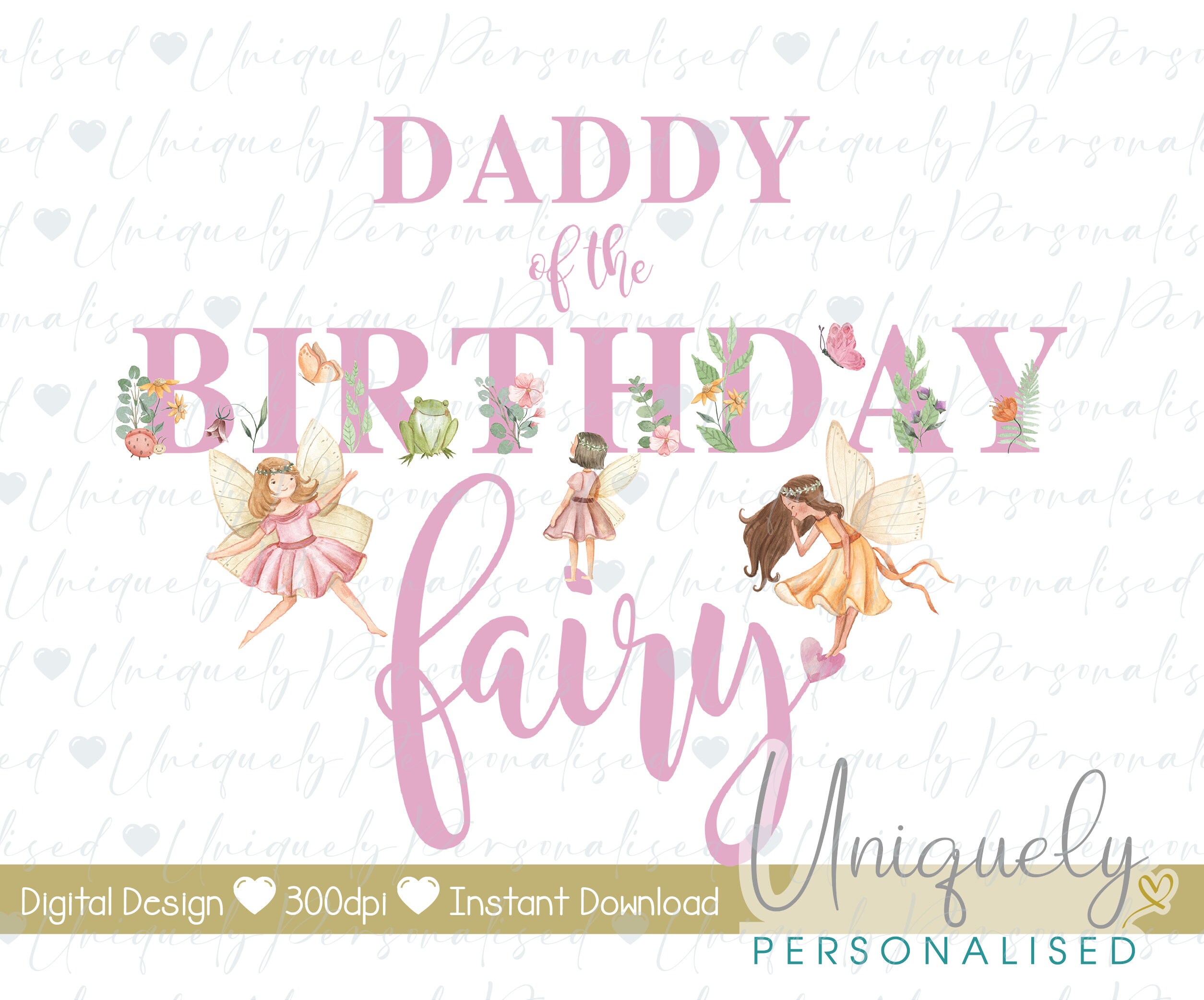 Birthday Fairy Daddy Clipart Pink Fairies Digital Download Transparent ...