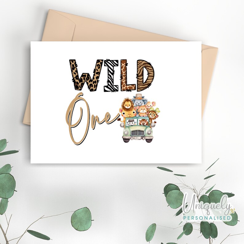 1st Birthday Wild One Clipart Animal Number One Digital - Etsy