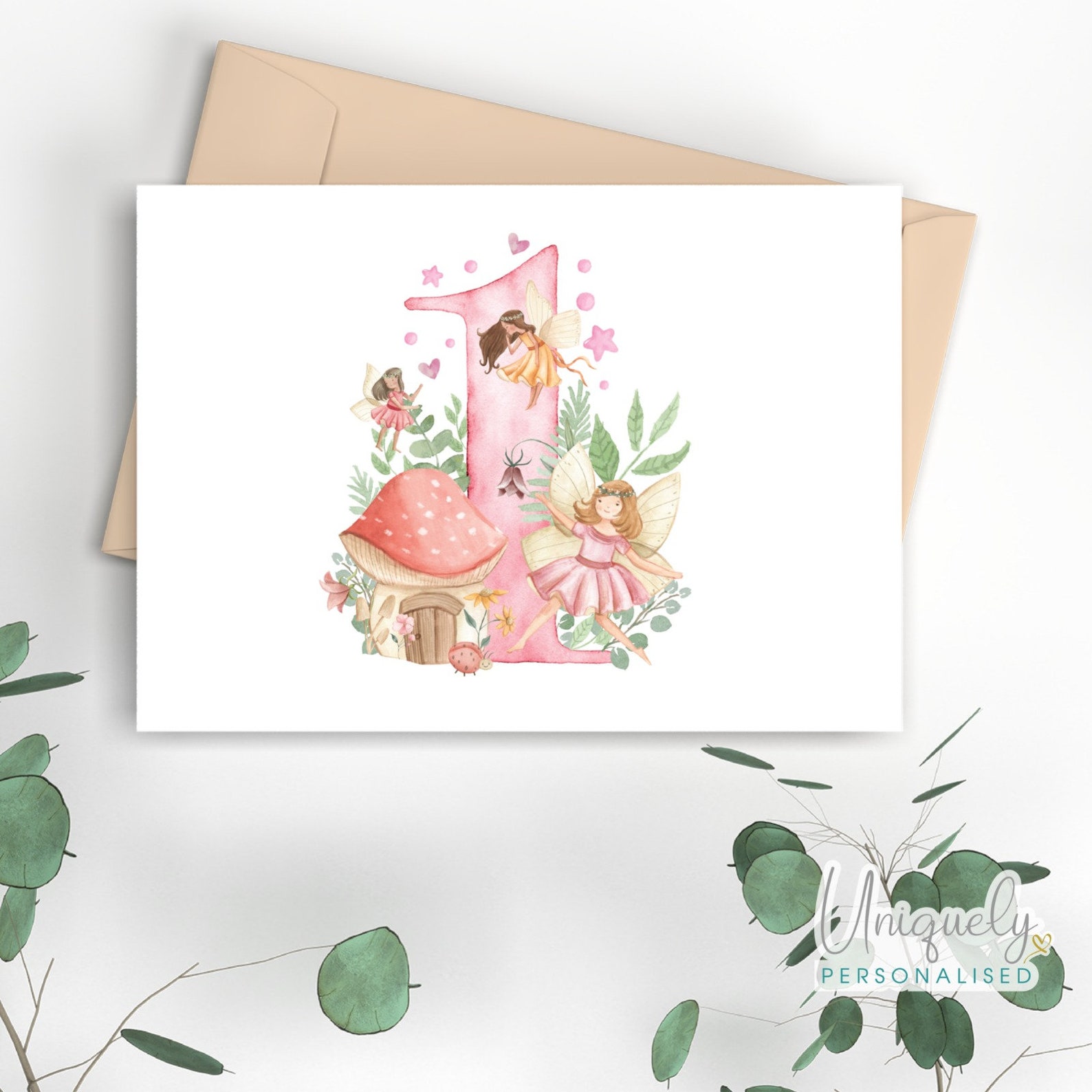 1st Birthday Girl Fairy Clipart, Pink Number One, Digital Download ...