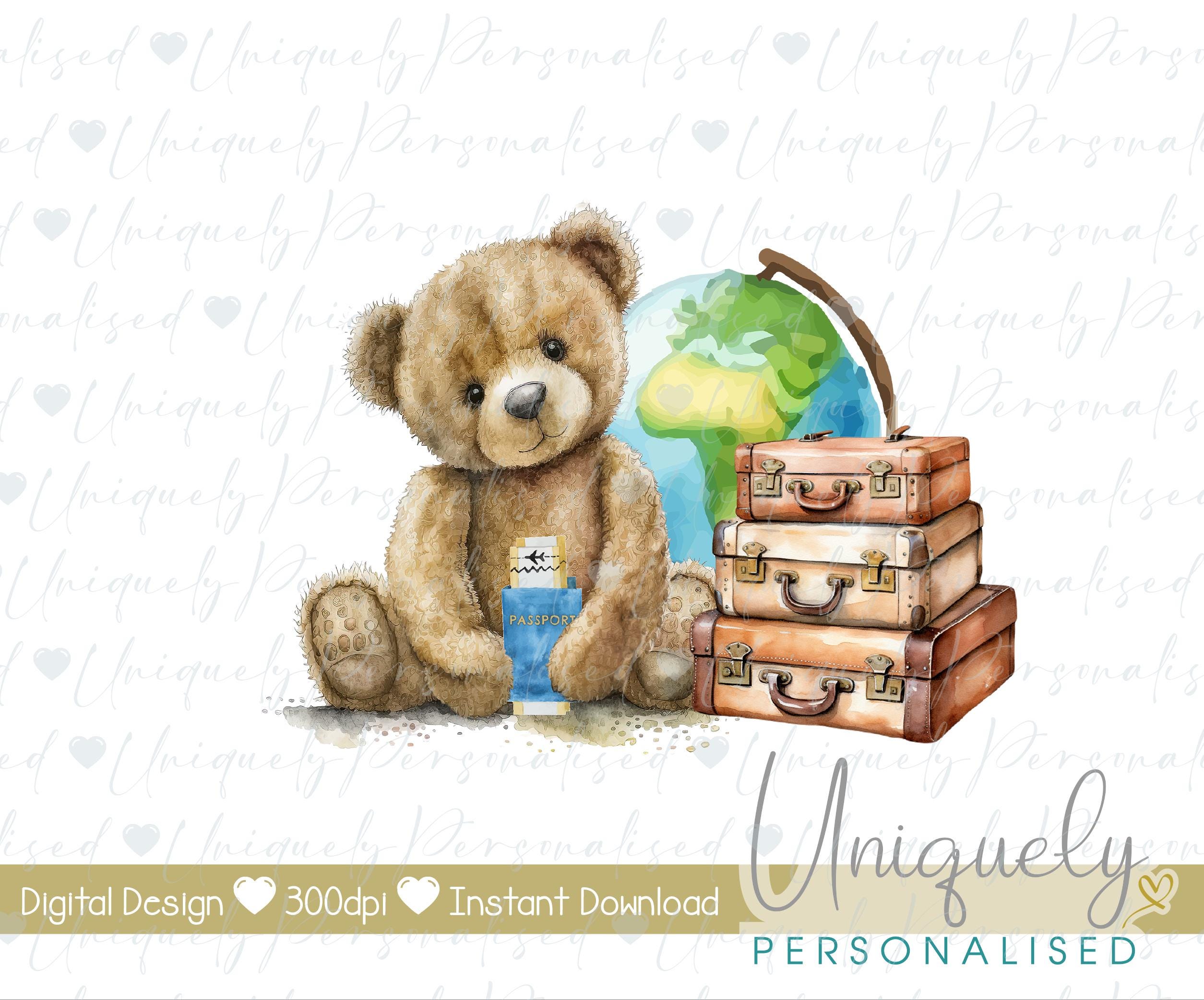 Teddy Bear Travel Clipart, Digital Download, Transparent Png ...