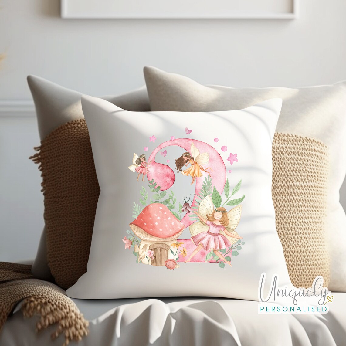 2nd Birthday Girl Fairy Clipart, Pink Number One, Digital Download ...