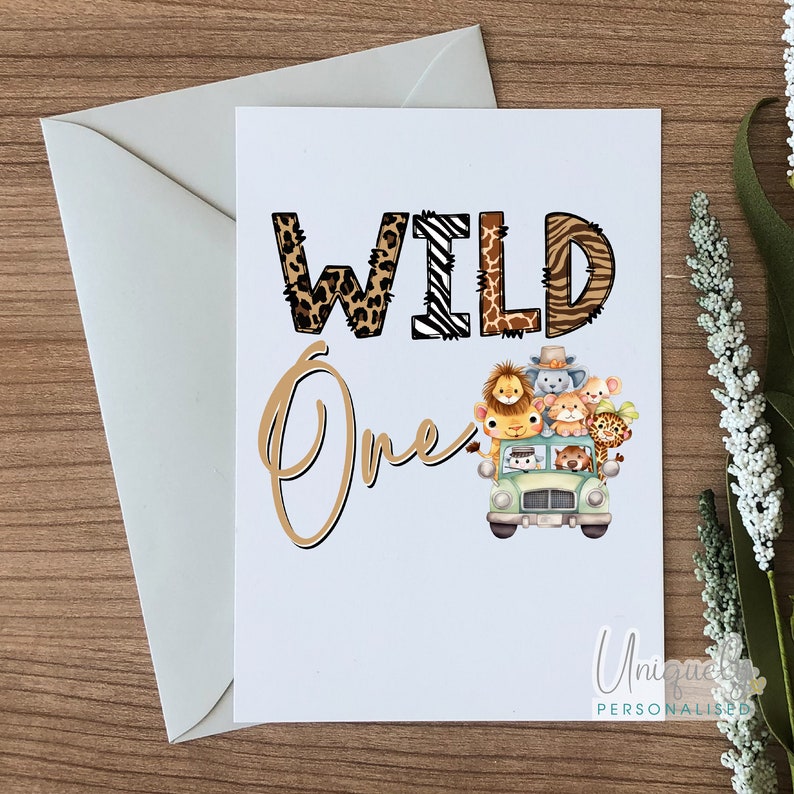 1st Birthday Wild One Clipart, Animal Number One, Digital Download ...