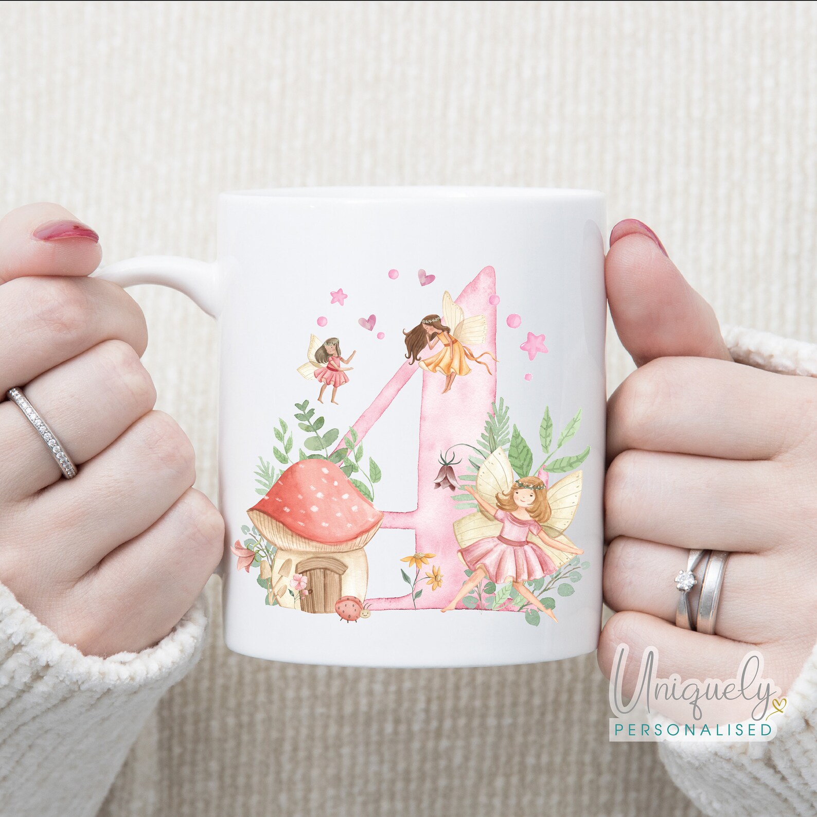 4rd Birthday Girl Fairy Clipart Pink Number Four Digital Download ...