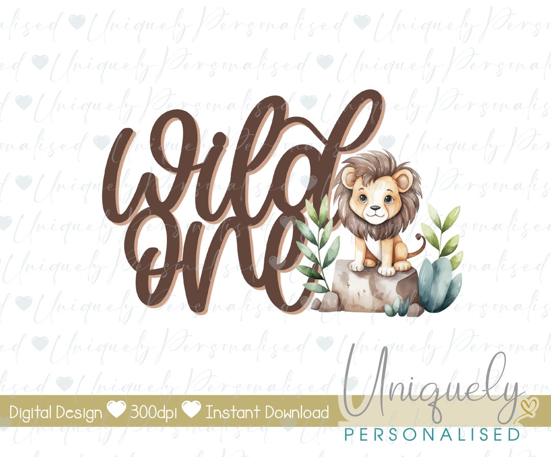 1st Birthday Wild One Clipart, Animal Number One, Digital Download ...