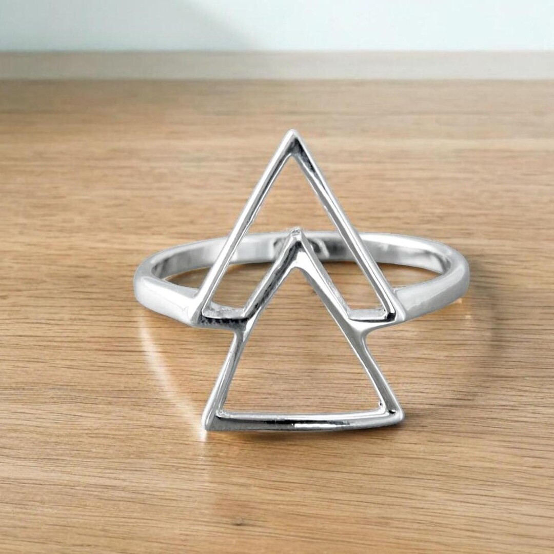 Triangle Ring - Sterling Silver Spike Chevron Delta Arrow Point Sharp ...