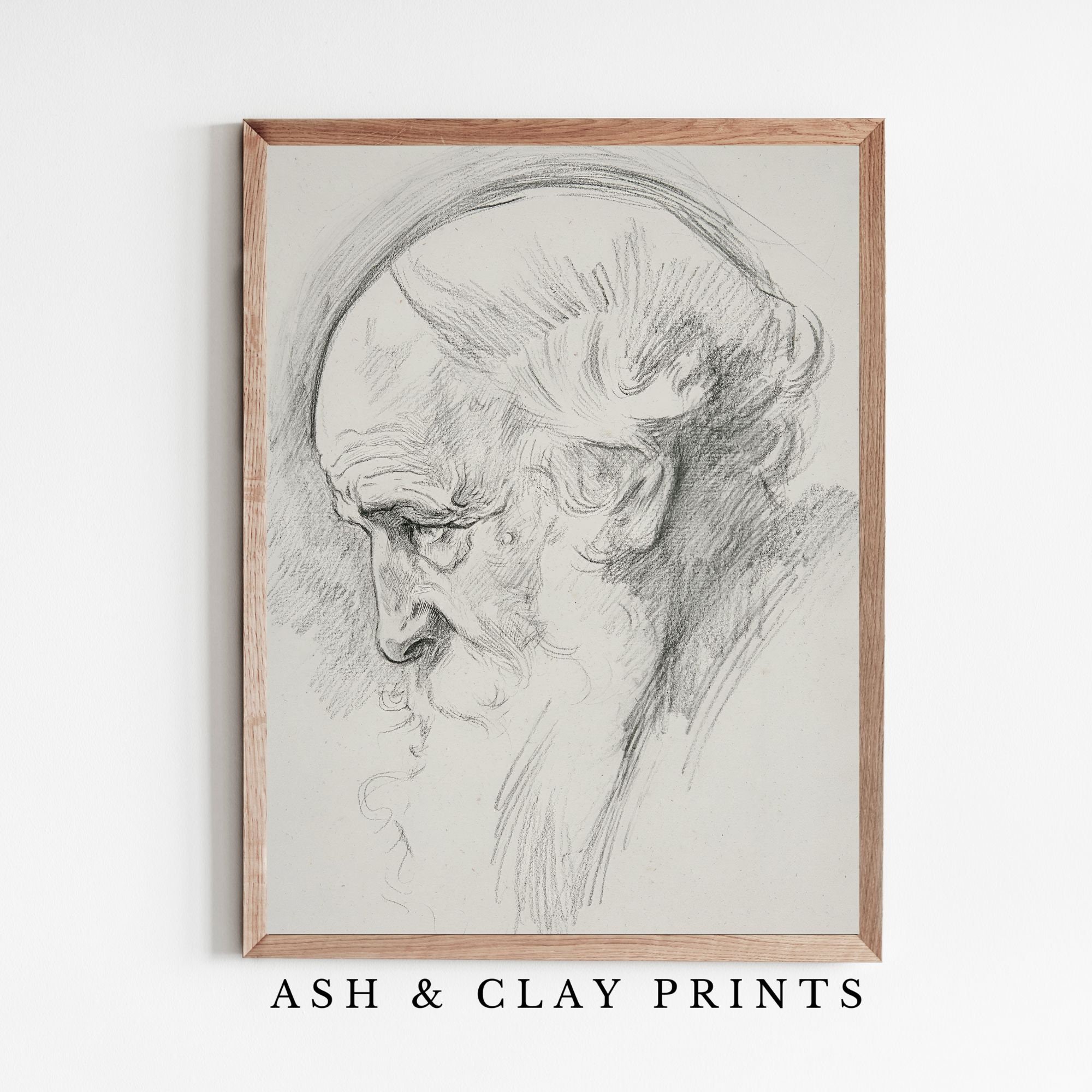 Old Man Side Profile Drawing