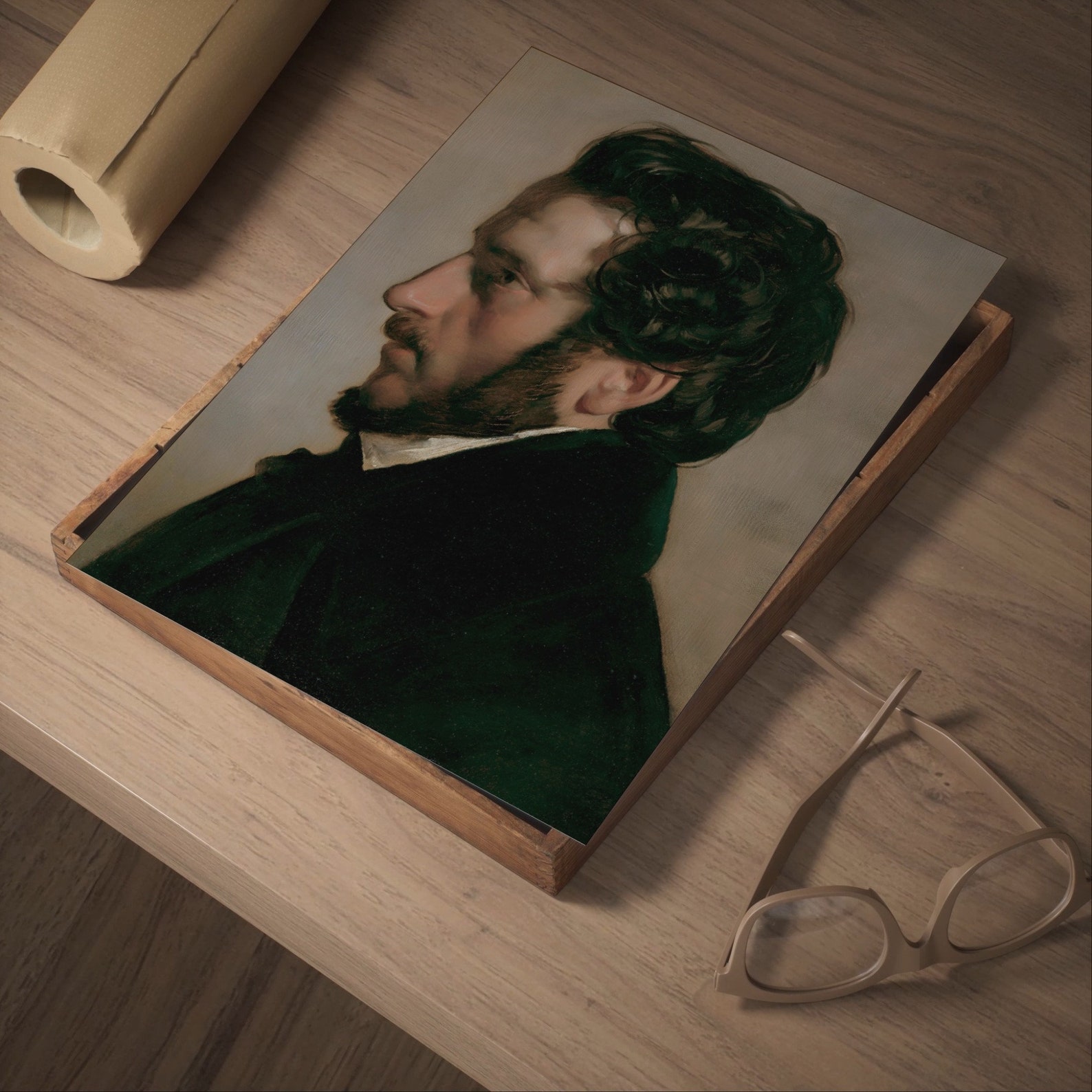 Bearded Man Vintage Portrait Painting Moody Portrait Art Office Art Man ...