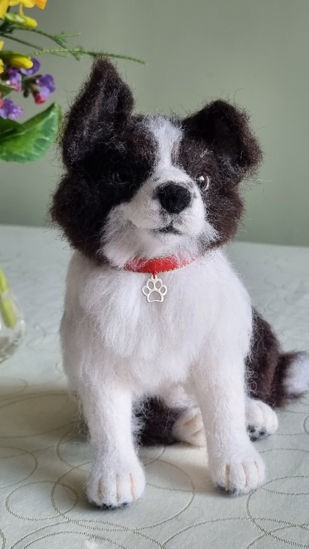 Rex is a Cute Needle Felted Border Collie Puppy, Natural Wool, Pawsome ...