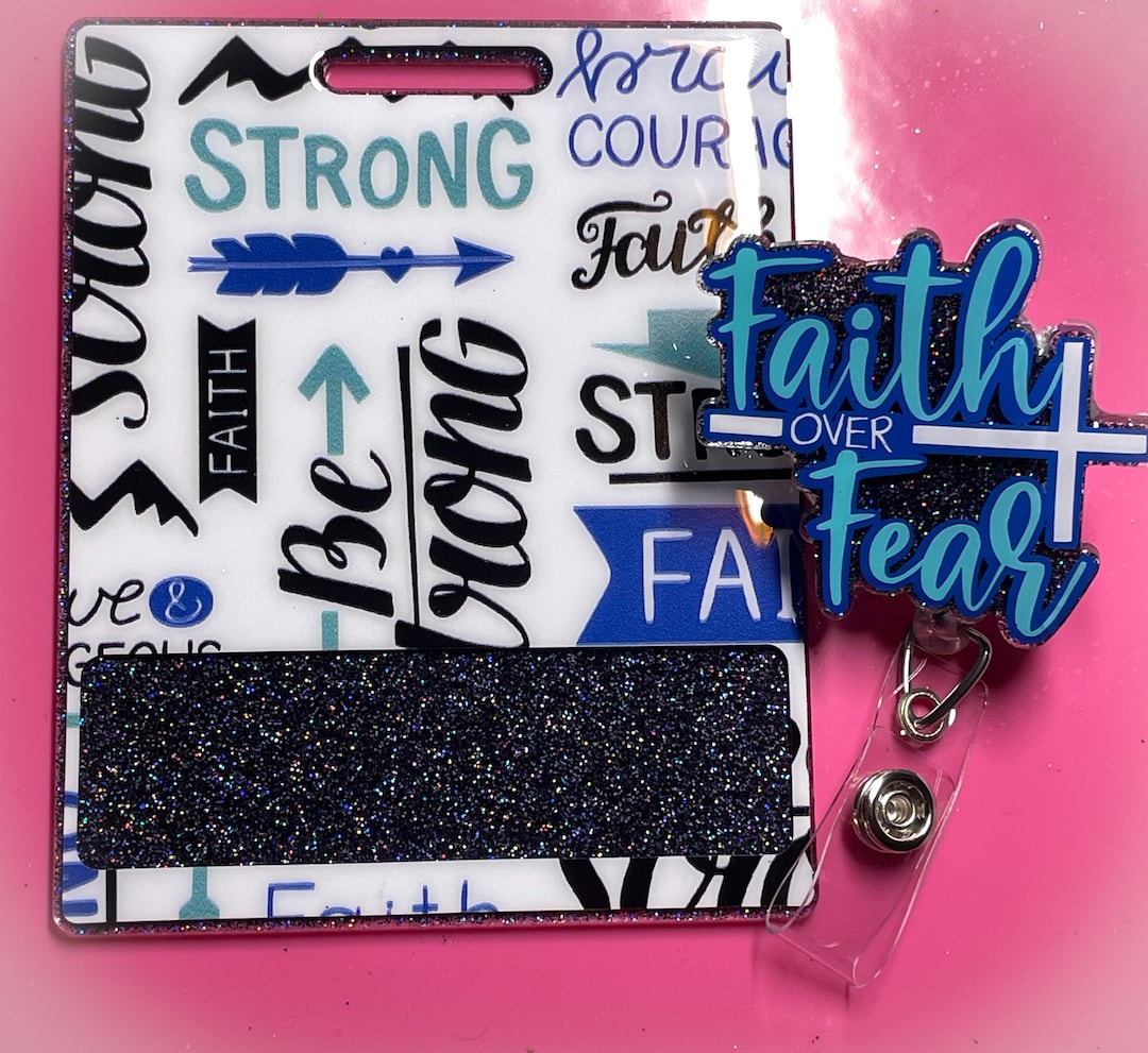 Faith Over Fear Badge Reel and Badge Buddy Set - Etsy
