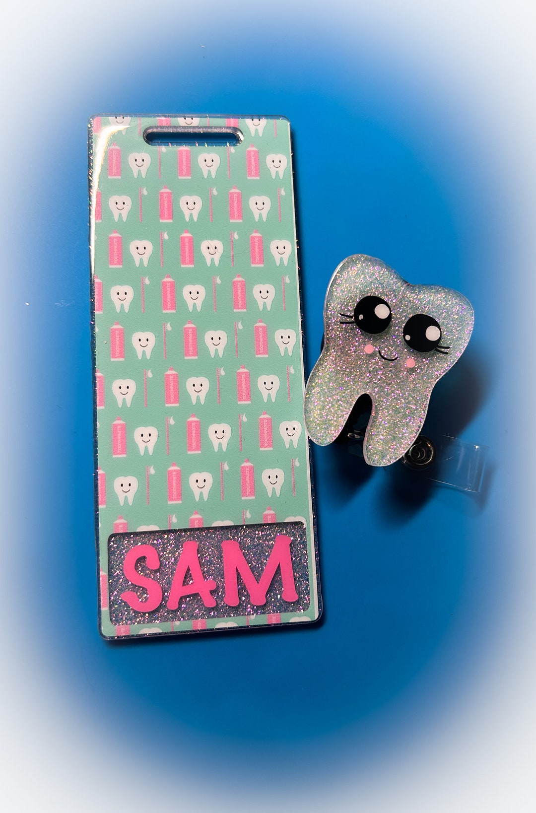 Cutie Tooth Badge Reel and Badge Buddy Set - Etsy