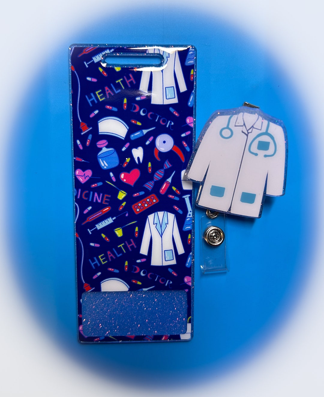 White Coat/lab Coat Medical Badge Reel and Badge Buddy Set - Etsy
