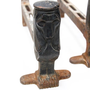 Antique Pair Dog Fireplace Andiron "fire Dogs" - Etsy