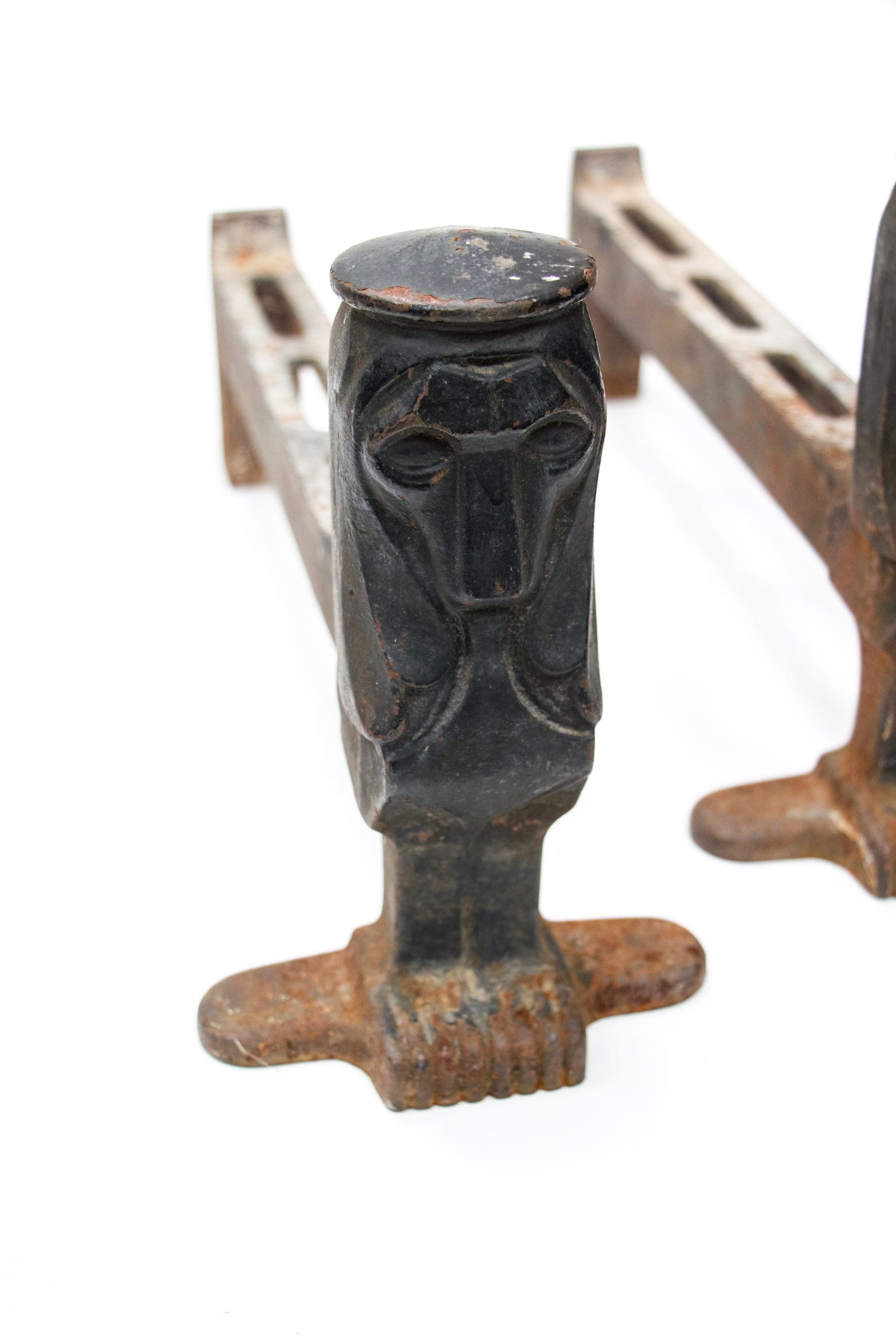 Antique Pair Dog Fireplace Andiron "fire Dogs" - Etsy