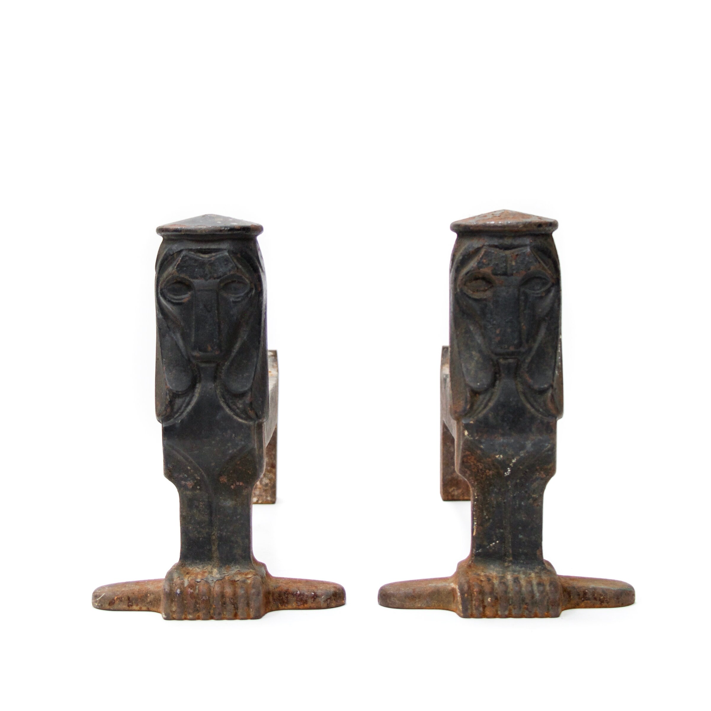 Antique Pair Dog Fireplace Andiron fire Dogs - Etsy