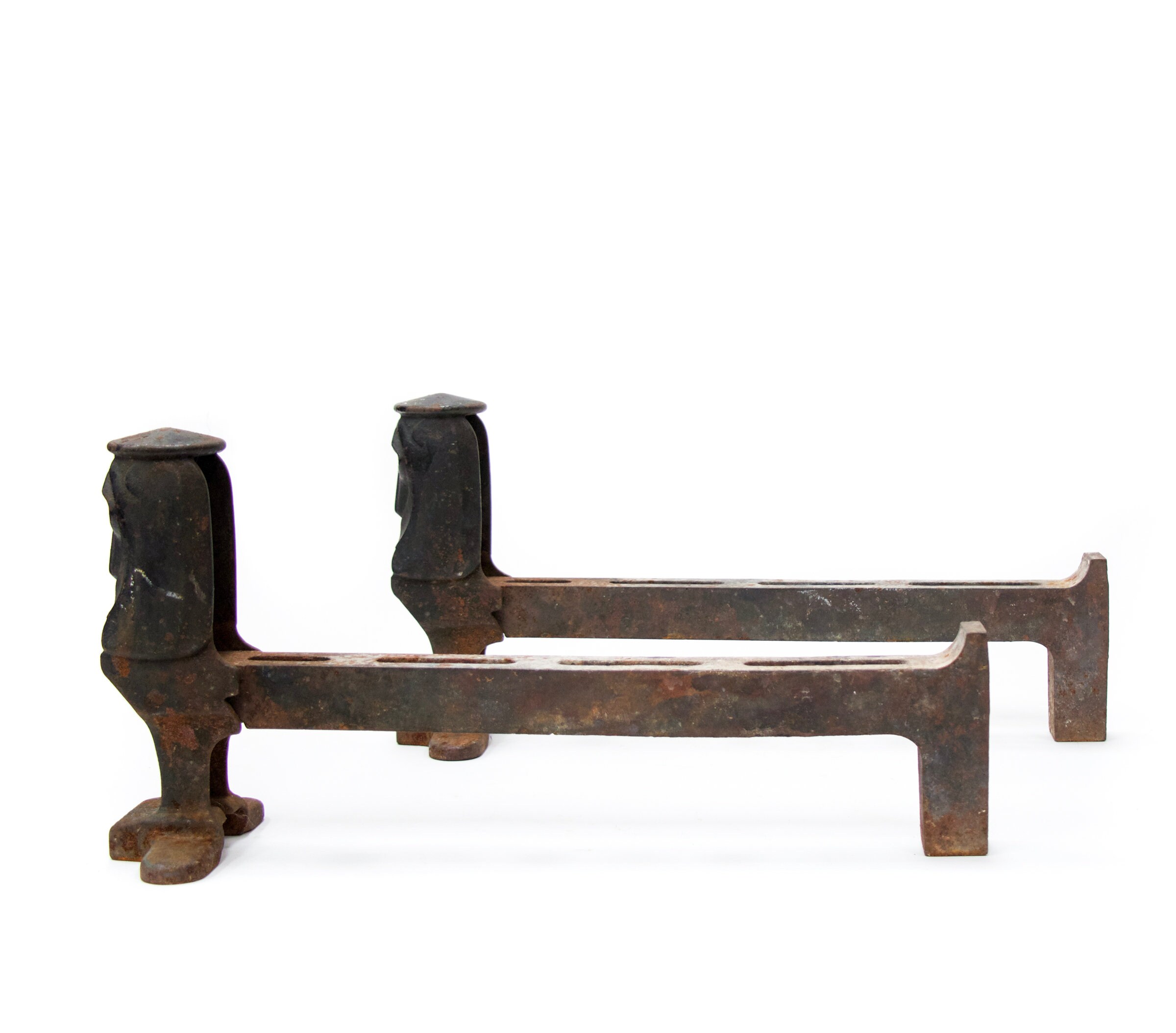 Antique Pair Dog Fireplace Andiron "fire Dogs" - Etsy