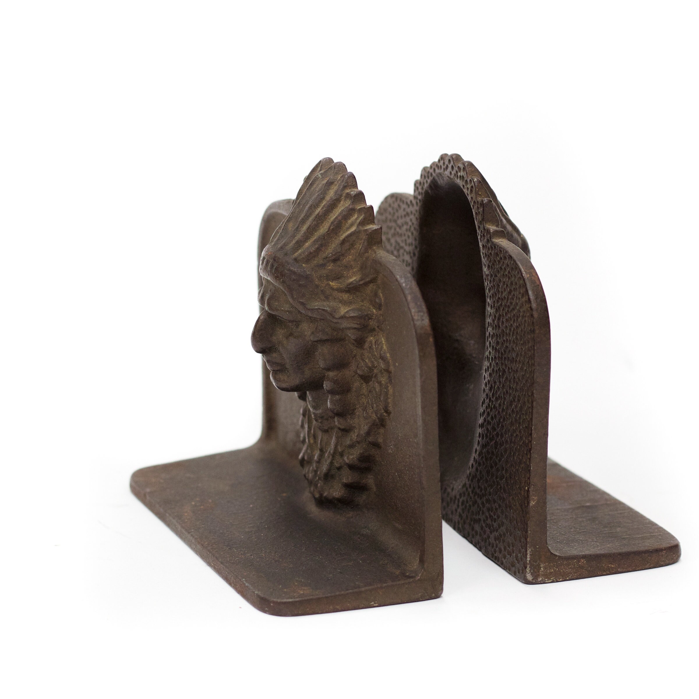 Cast Iron Indian Chief Bookends - Etsy