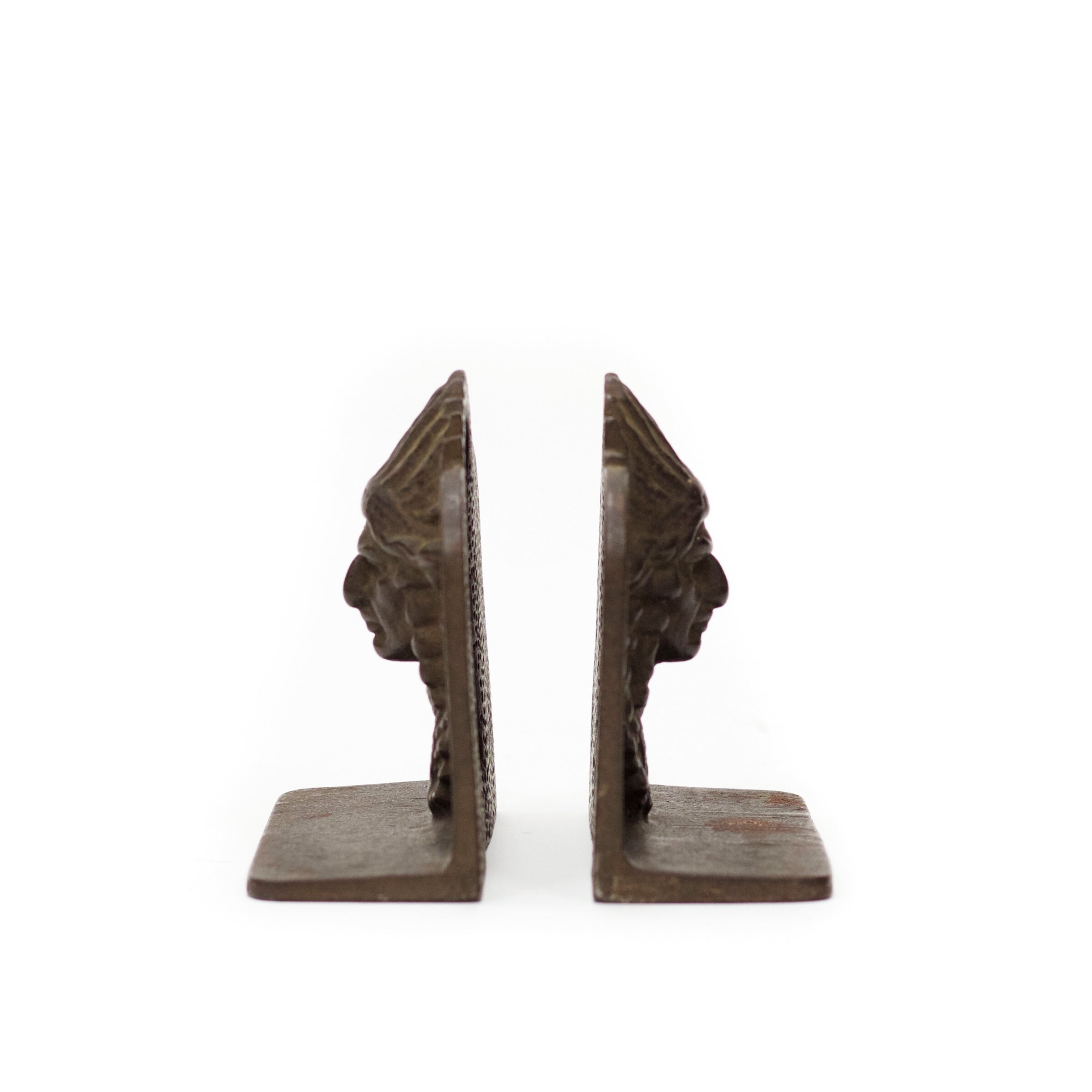 Cast Iron Indian Chief Bookends - Etsy