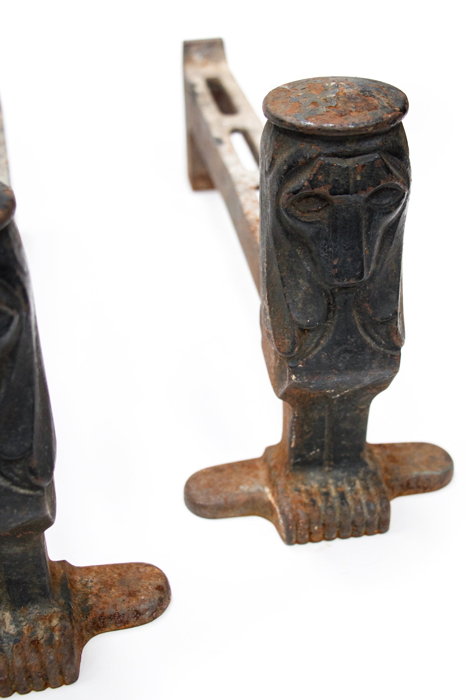 Antique Pair Dog Fireplace Andiron "fire Dogs" - Etsy