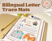 Bilingual Multi-sensory Letter Tracing Mat Spanish Letter - Etsy