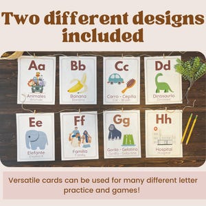 Spanish Alphabet Poster, Spanish and English Cognate Words, Bilingual ...