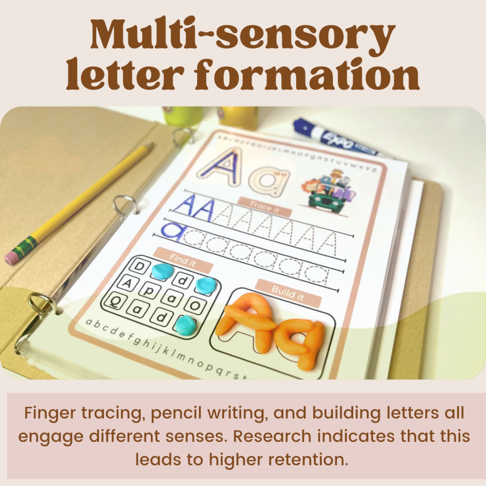 Bilingual Multi-sensory Letter Tracing Mat, Spanish Letter Playdough ...