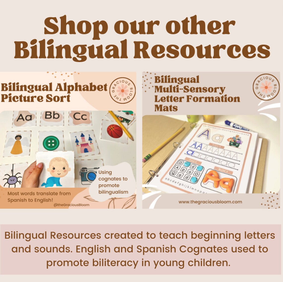 Spanish Alphabet Poster, Spanish and English Cognate Words, Bilingual ...