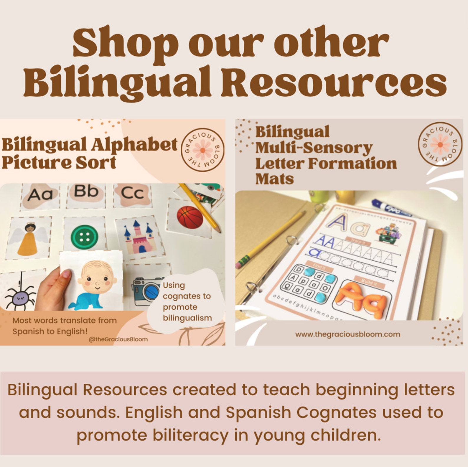 Spanish Alphabet Poster, Spanish and English Cognate Words, Bilingual ...