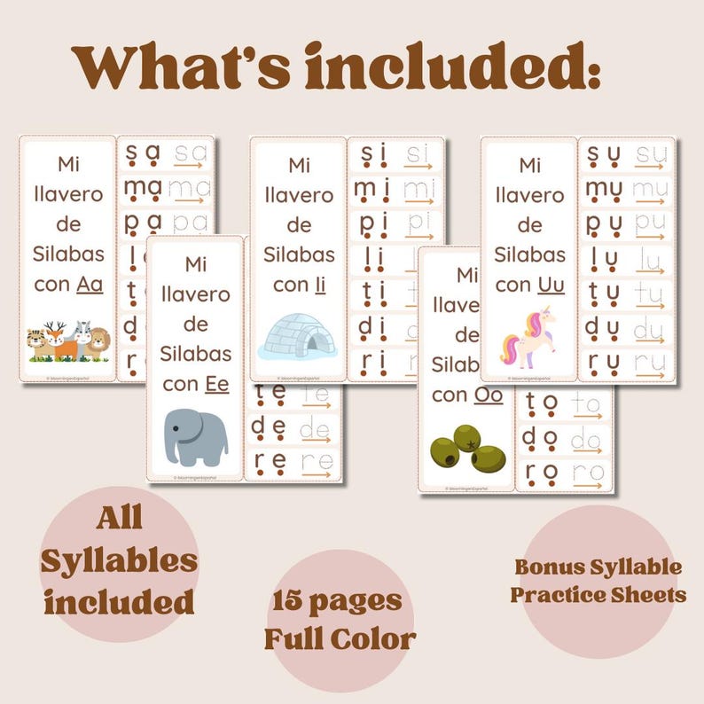 Llavero De Silabas Abiertas, Spanish Syllables, Bilingual Resources ...