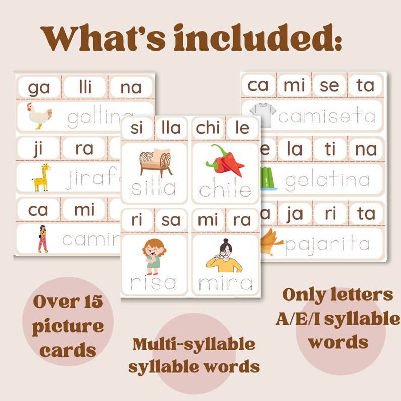 Palabras con Silabas A E I, Sílabas en español, Recursos bilingües ...