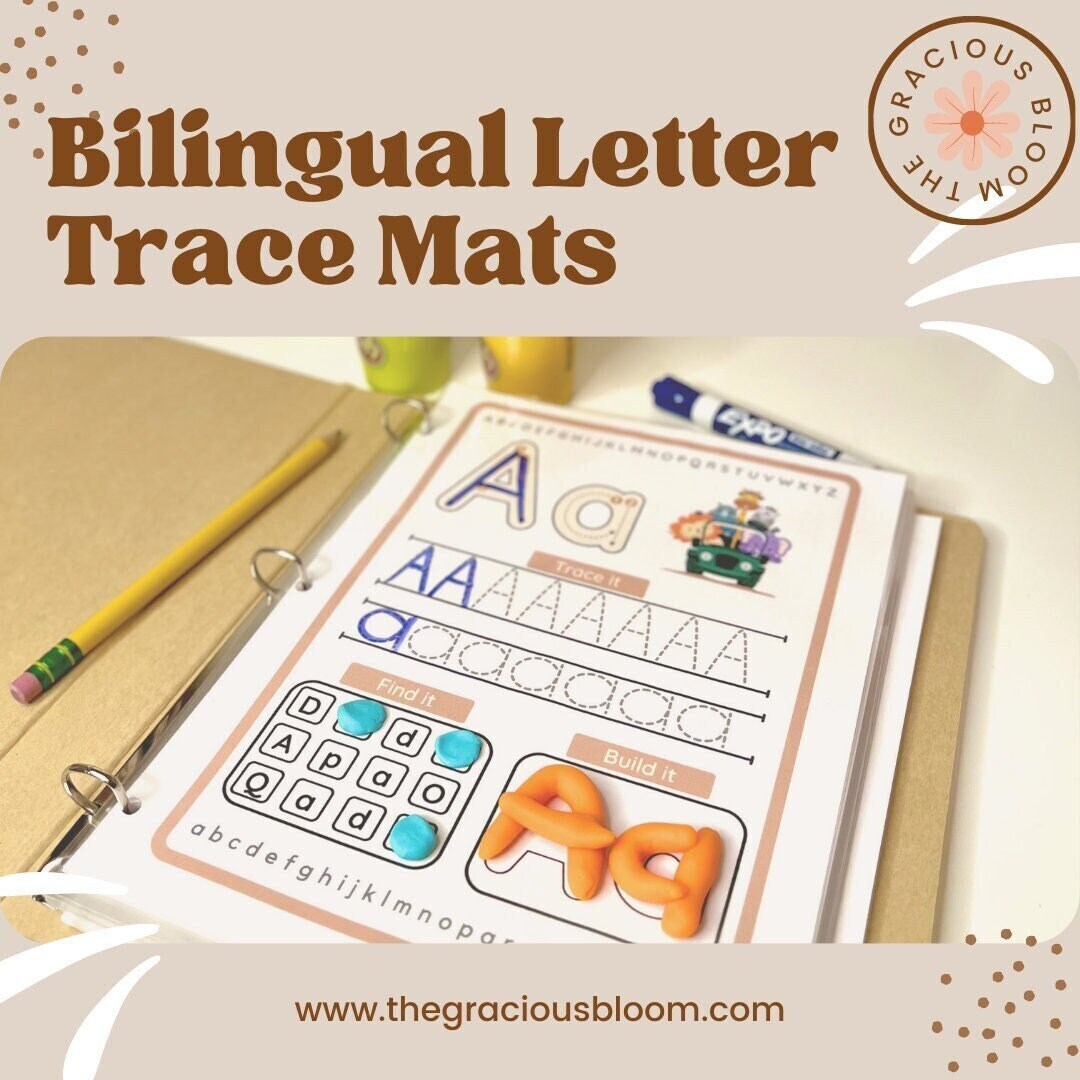 Bilingual Multi-sensory Letter Tracing Mat Spanish Letter - Etsy