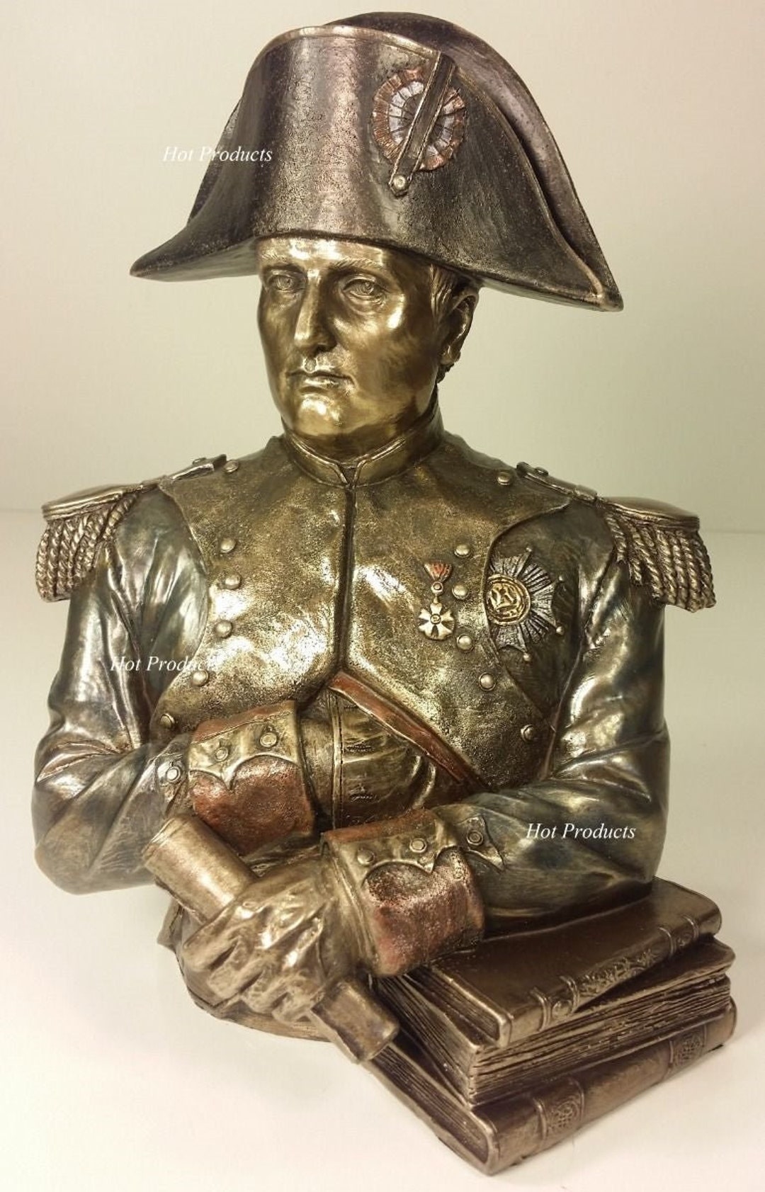 French Leader Napoleon Bonaparte Bust Statue Figurine Bookend Bronze ...