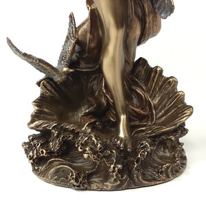 11 APHRODITE Greek Goddess of Love on Seashell W Doves Statue Bronze ...